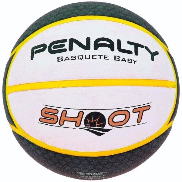 Bola de Basquete Borracha Baby Branco/Preto/Amarelo | MadeiraMadeira