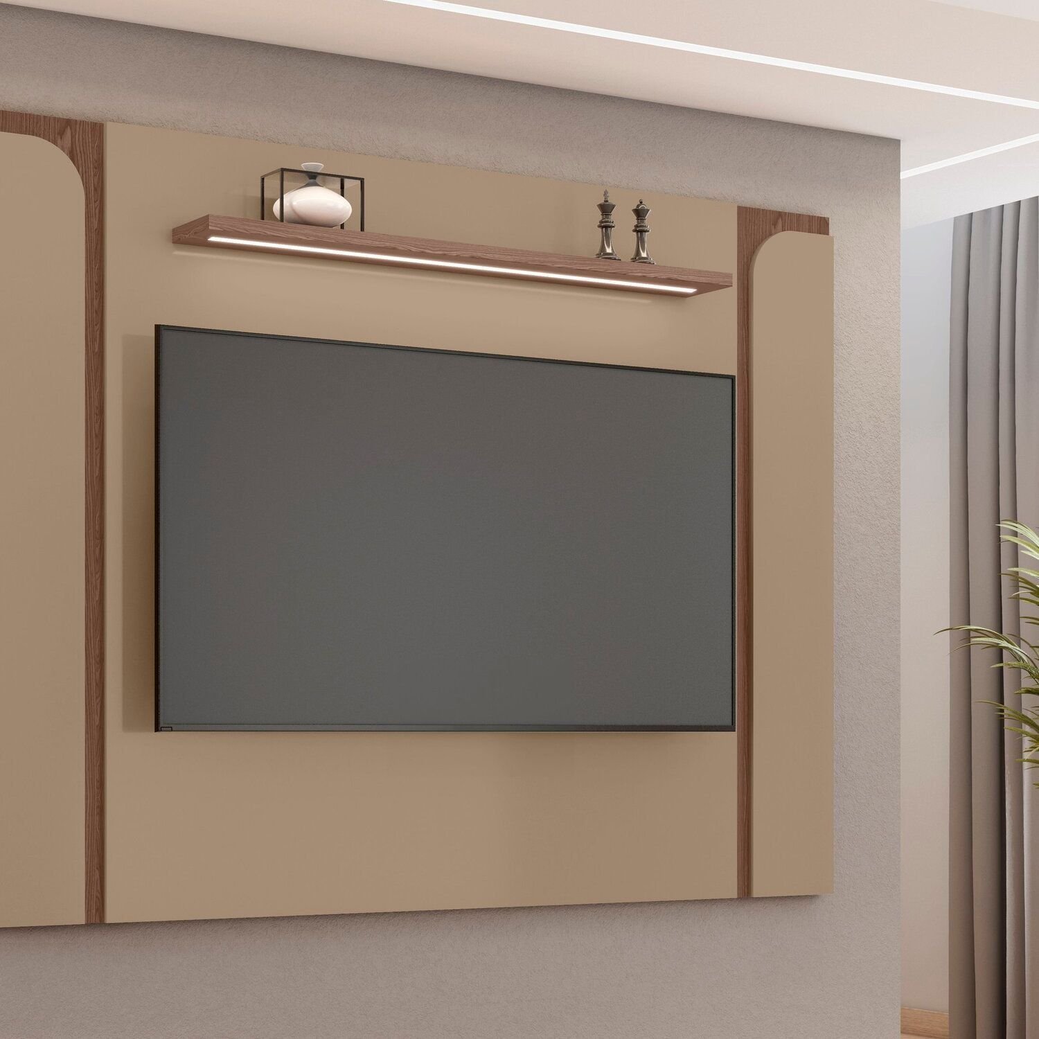 Painel para Tv 75 Polegadas com Led Maresias | MadeiraMadeira
