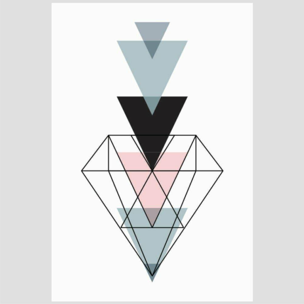 Quadro Diamante Tri Vinil Moldura Branca 63X42Cm | MadeiraMadeira