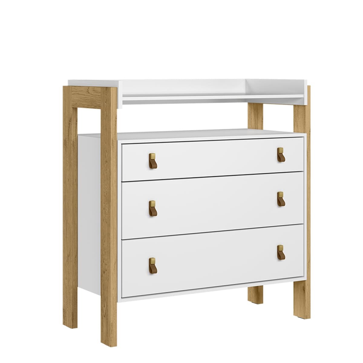 Cômoda Infantil 3 Gavetas com Nichos Refúgio Branco Acetinado ...