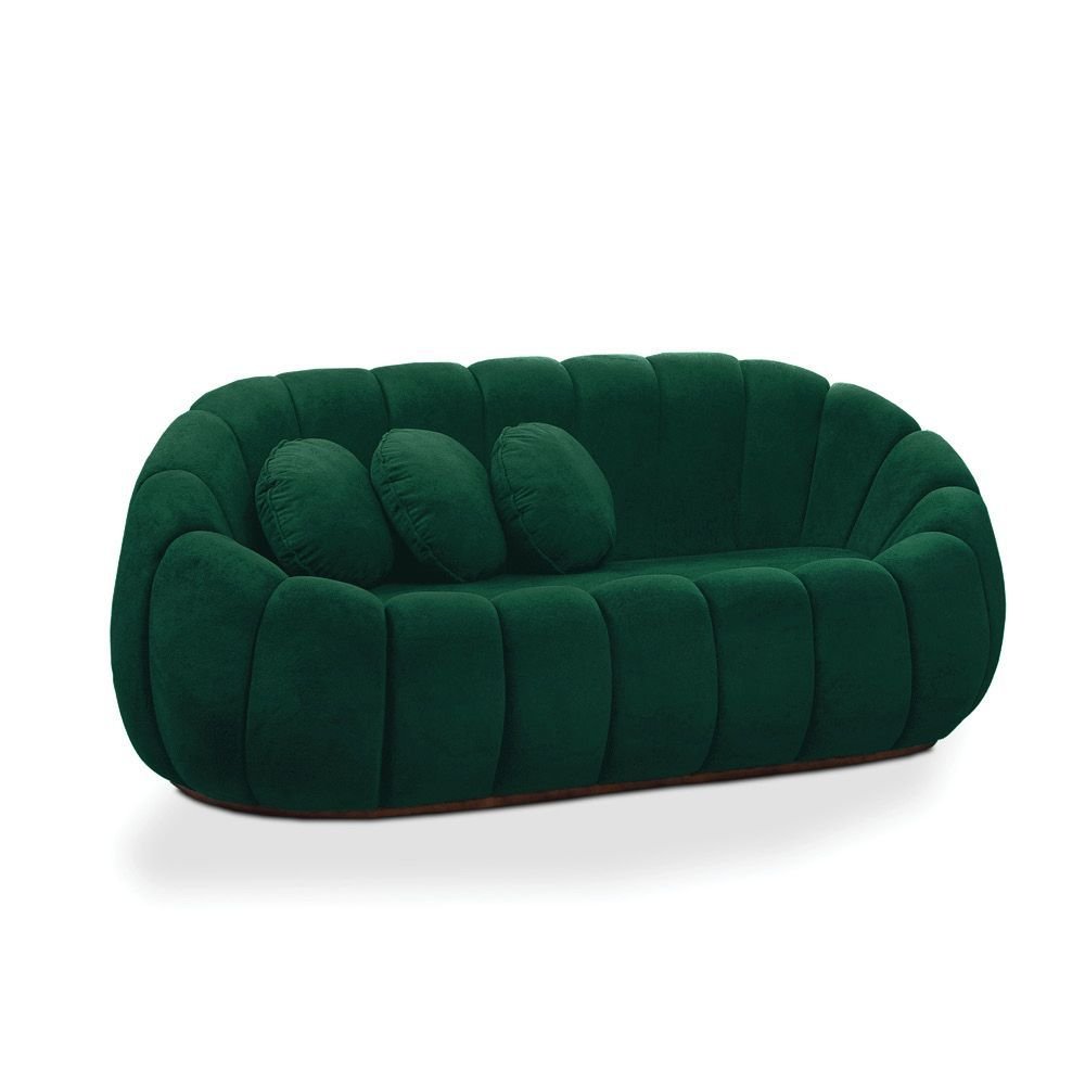 Sofá 2 Lugares Orgânico para Sala Cloud Bouclê Verde E03 - D'rossi ...