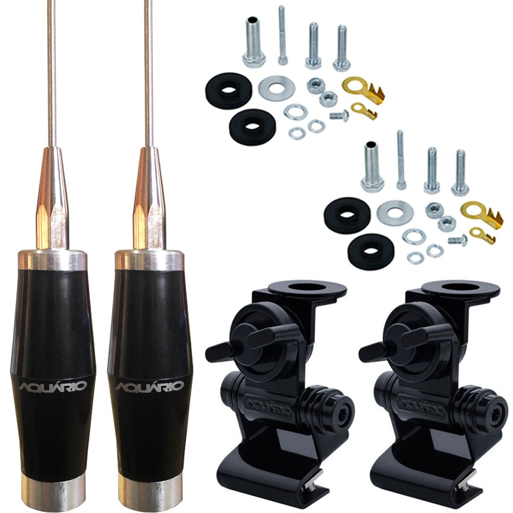 Kit Enfeite 2 Antena Px 1,40m Suporte Porta Malas Capo Capu Parafusos ...