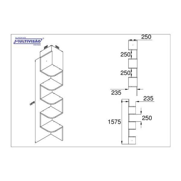 Kit 3 nicho decorativo prateleira Multivisão KIT-3-NB | MadeiraMadeira
