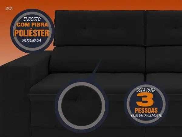 Sofá 3 Lugares Net Gaia Assento Retrátil e Reclinável 2,01M (L ...