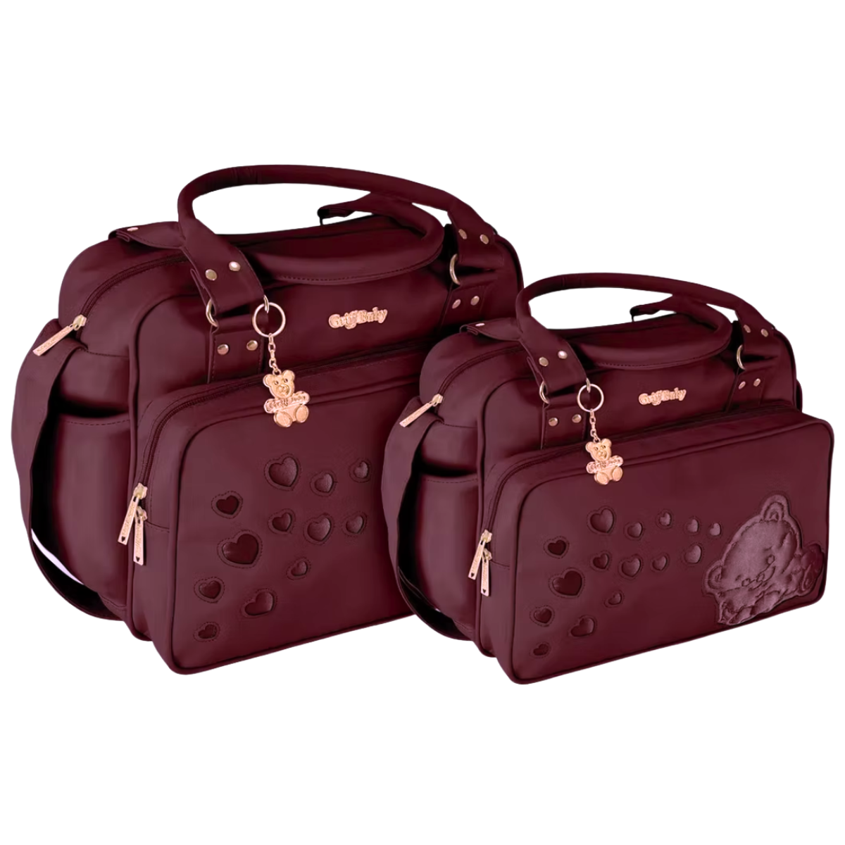 Kit Bolsas Maternidade Griff Baby Ursinho Vinho | MadeiraMadeira
