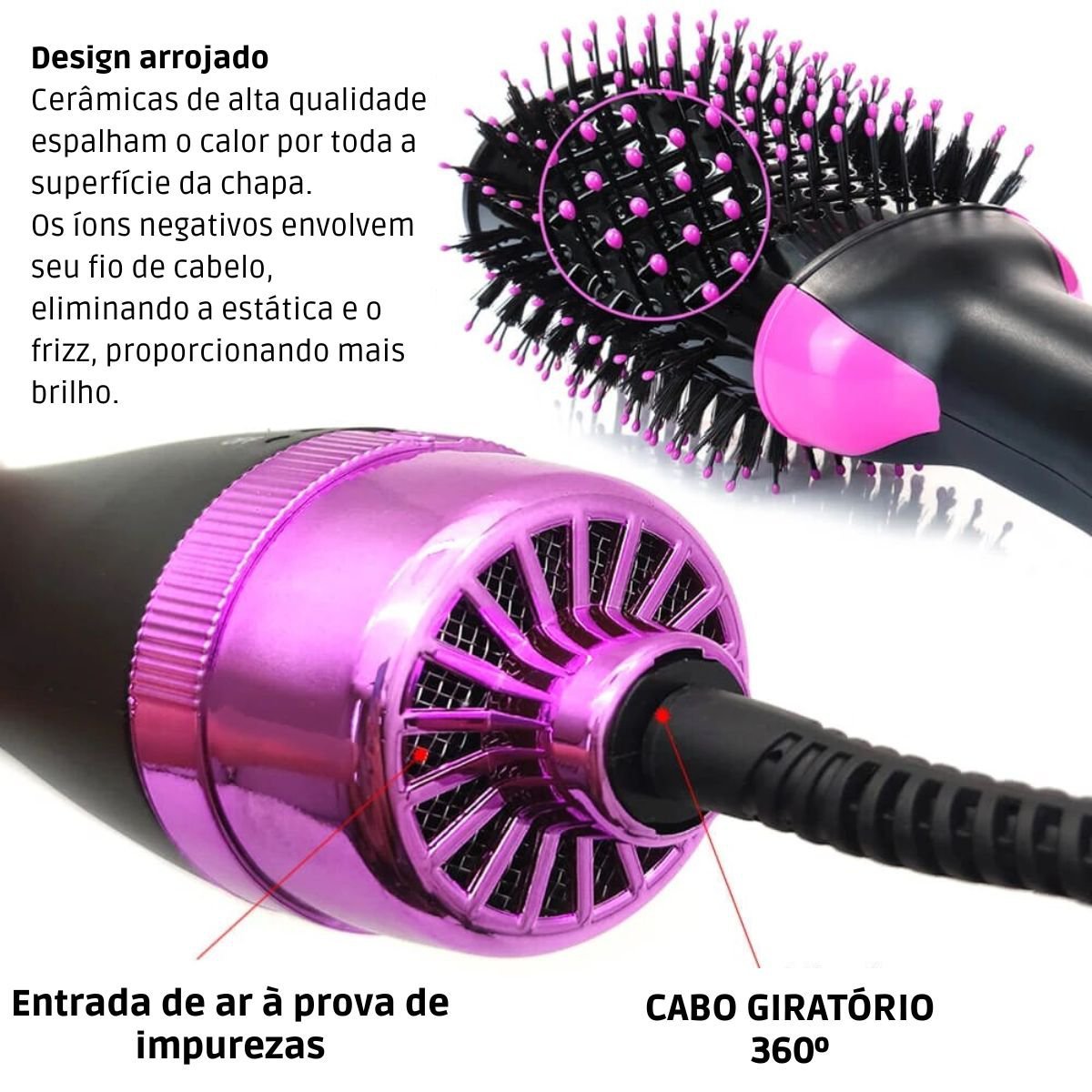 Escova Secadora Alisadora e Modeladora One Step Mini | MadeiraMadeira