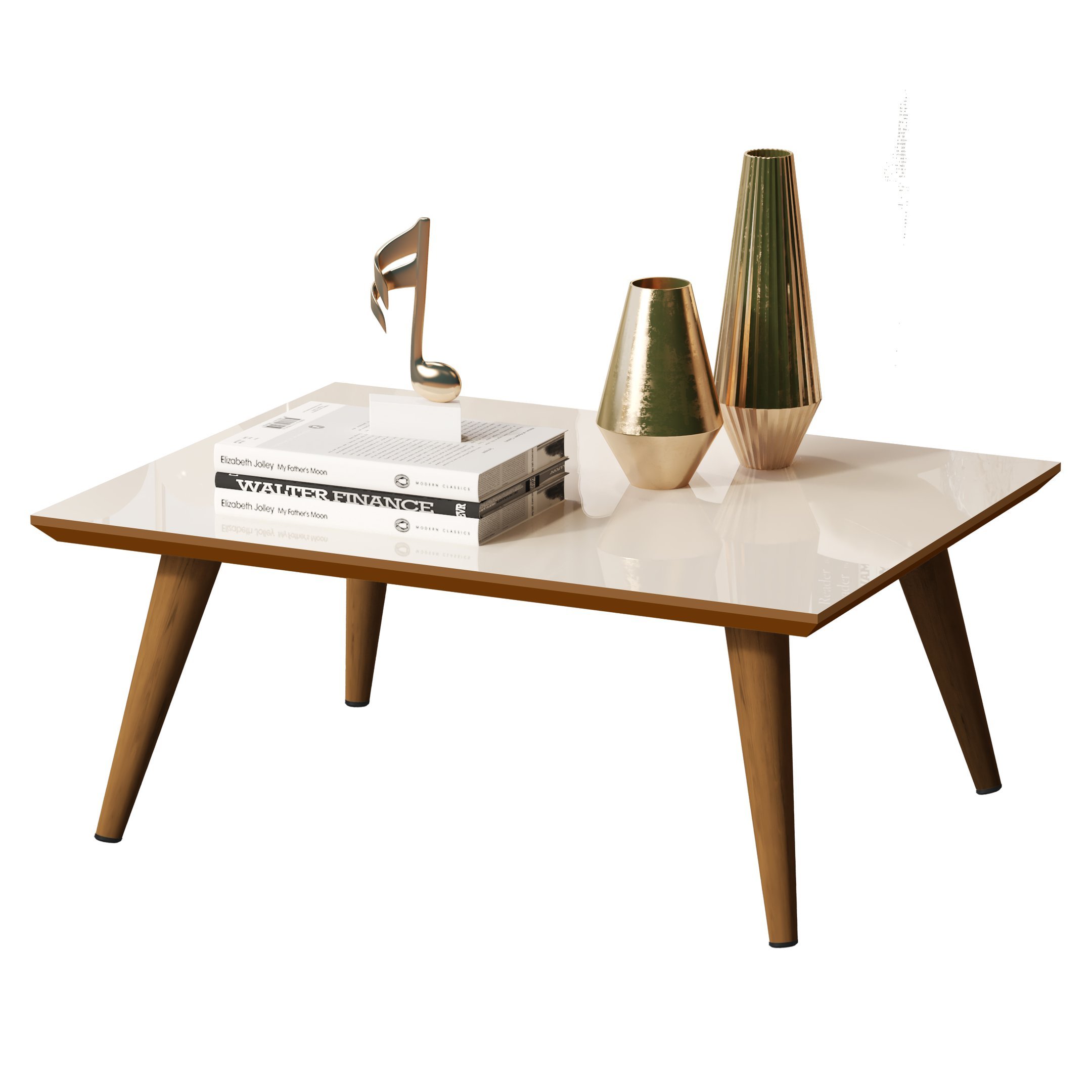 Mesa De Centro Retangular Sala Mdf Pé Palito Decorativa:Off.Freijo ...