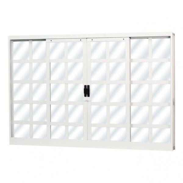 Janela de Correr Aço 4 Folhas MGM Minas Sul 100x200cm Vidro Liso ...