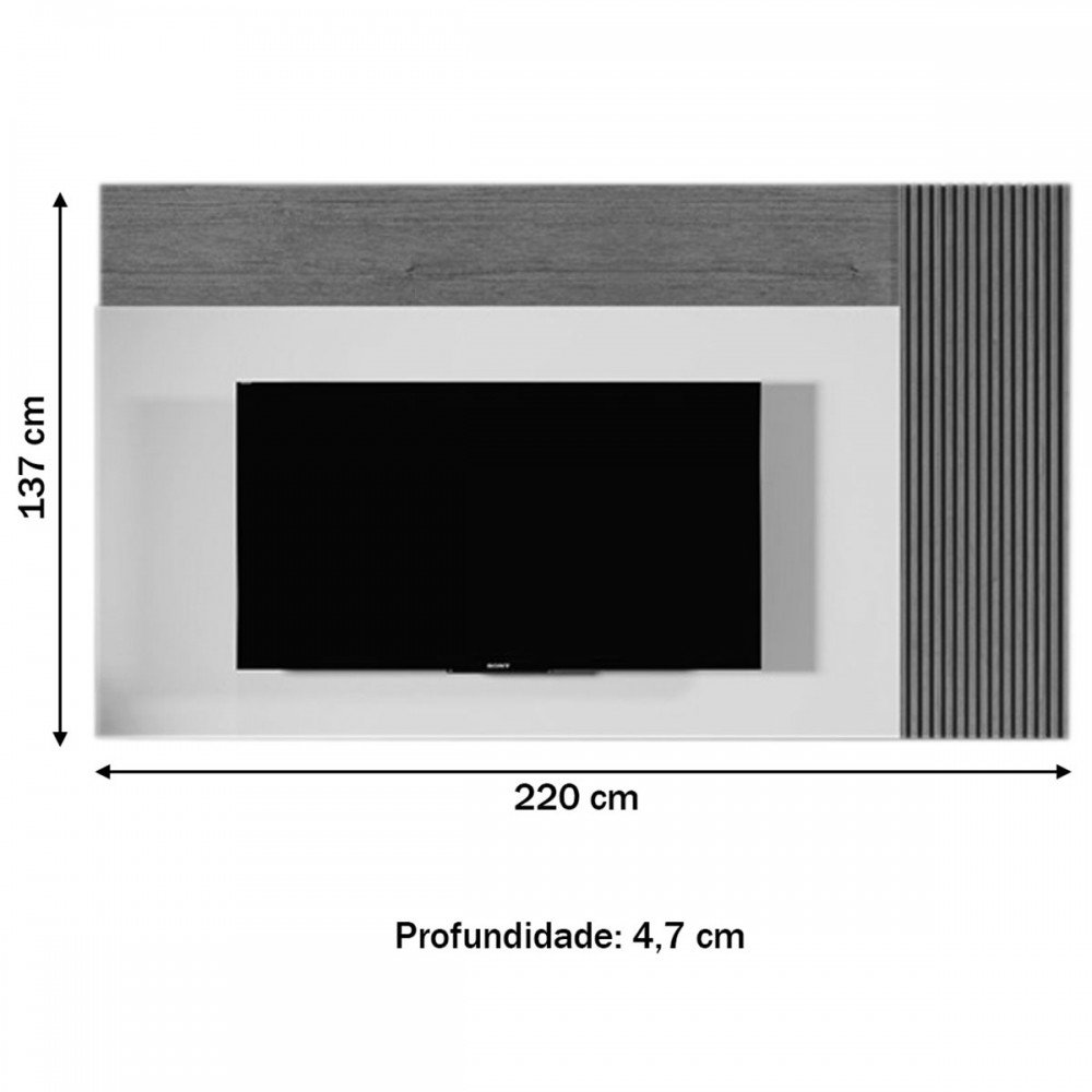 Painel para TV Até 75 Polegadas Valencia ébano/Off White - Mavaular ...