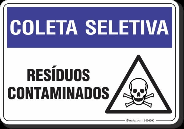 PLACA COLETA SELETIVA RESÍDUOS CONTAMINADOS | MadeiraMadeira