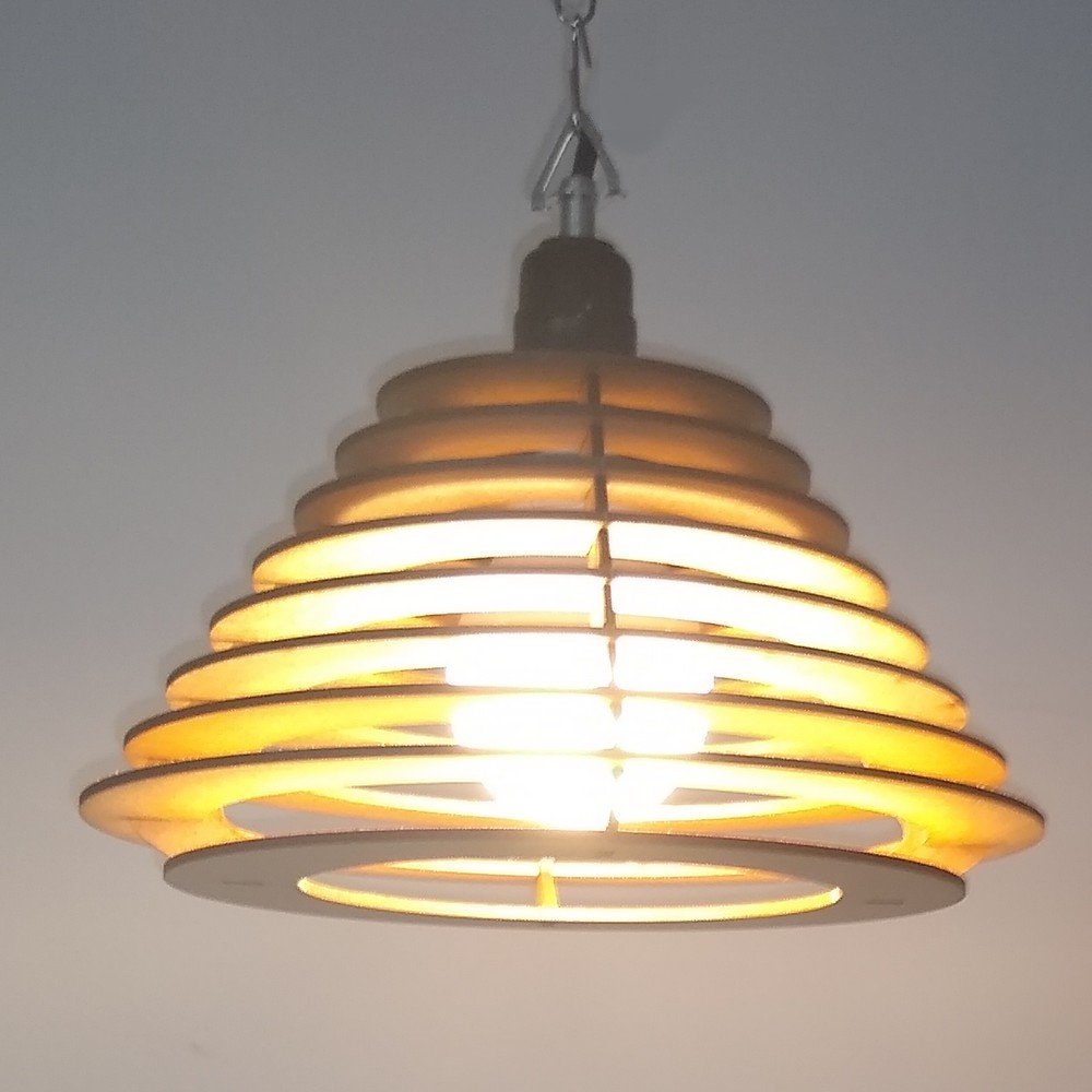 Lustre Luminária Pendente de Madeira MDF Mod. Hanoi | MadeiraMadeira