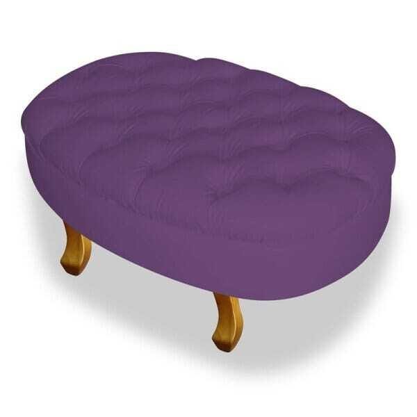 Puff Oval Decorativo Jade Suede Roxo - Bc Decor | MadeiraMadeira