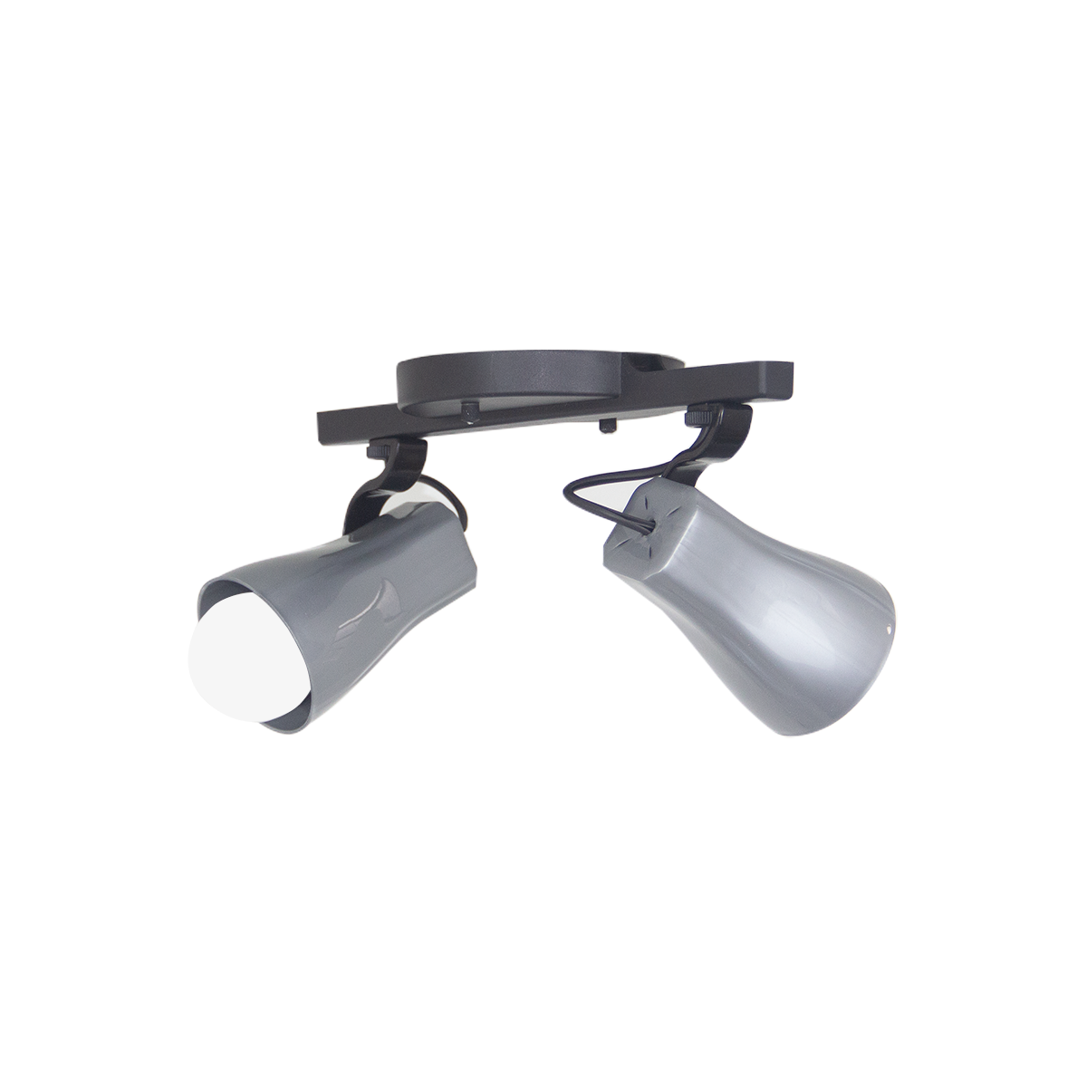 Spot Trilho Triplo Alpha 3 Sobrepor E27 Preto Com Prata | MadeiraMadeira