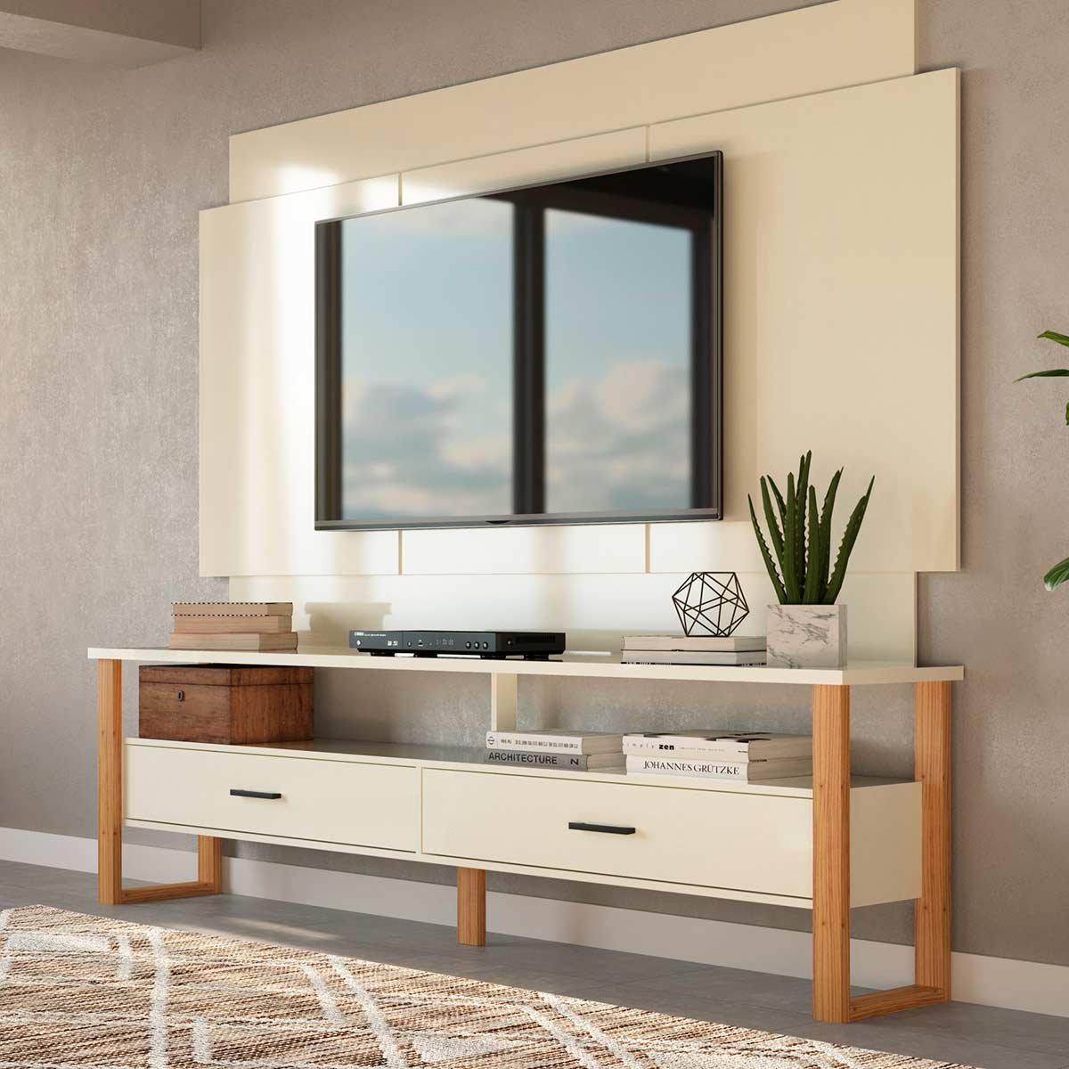 Painel Home Theater Tv 72 Polegadas 2,20 m Dalla Costa MDF | MadeiraMadeira