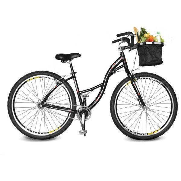 Bicicleta Kyklos Aro 29 Urbis 8.4 V-Brake sem Marcha com Cesta Preto ...