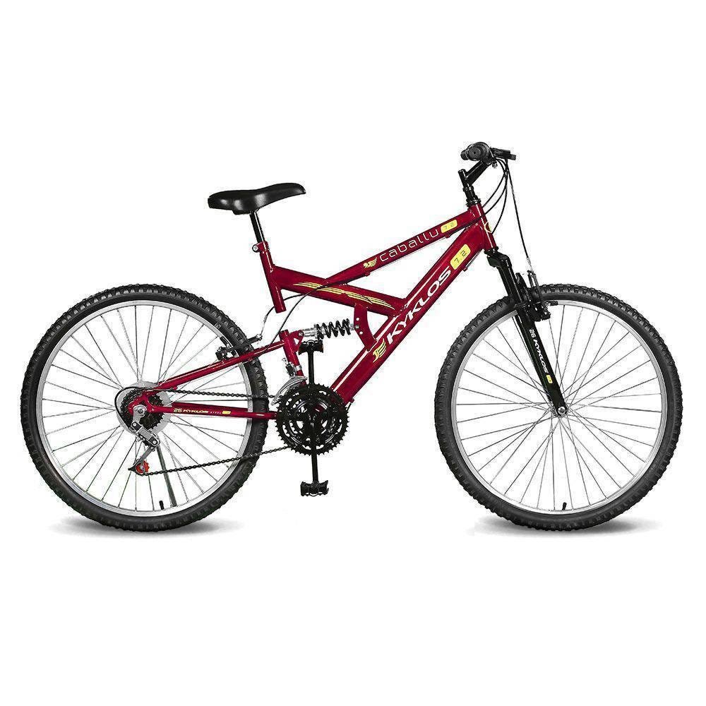 Bicicleta Kyklos Aro 26 Caballu 7.2 Alumínio Natural 21V Vermelho ...