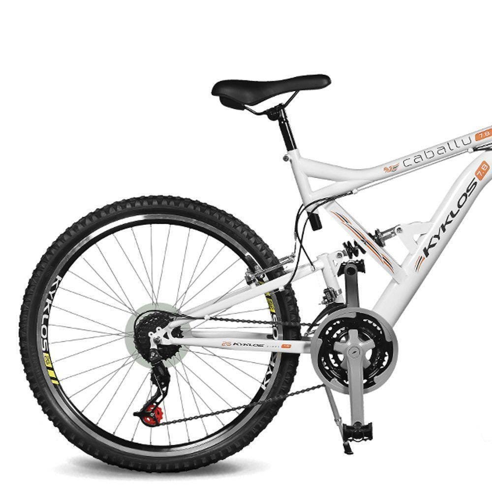 Bicicleta Kyklos Aro 26 Caballu 7.8 Suspensão Full Baixa A-36 21V ...