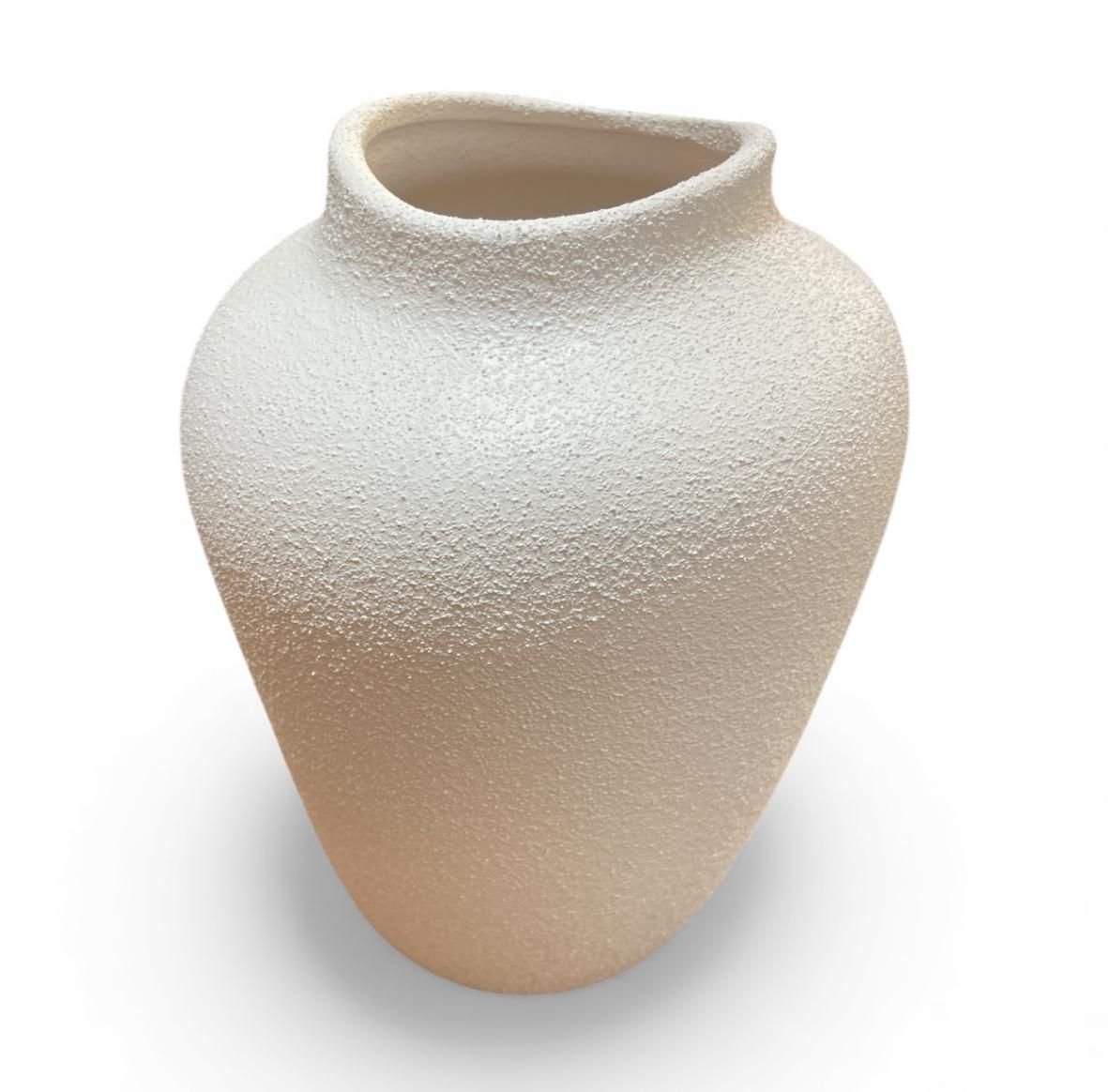 Vaso Clássico Branco Fosco Texturizado - 26cm | MadeiraMadeira