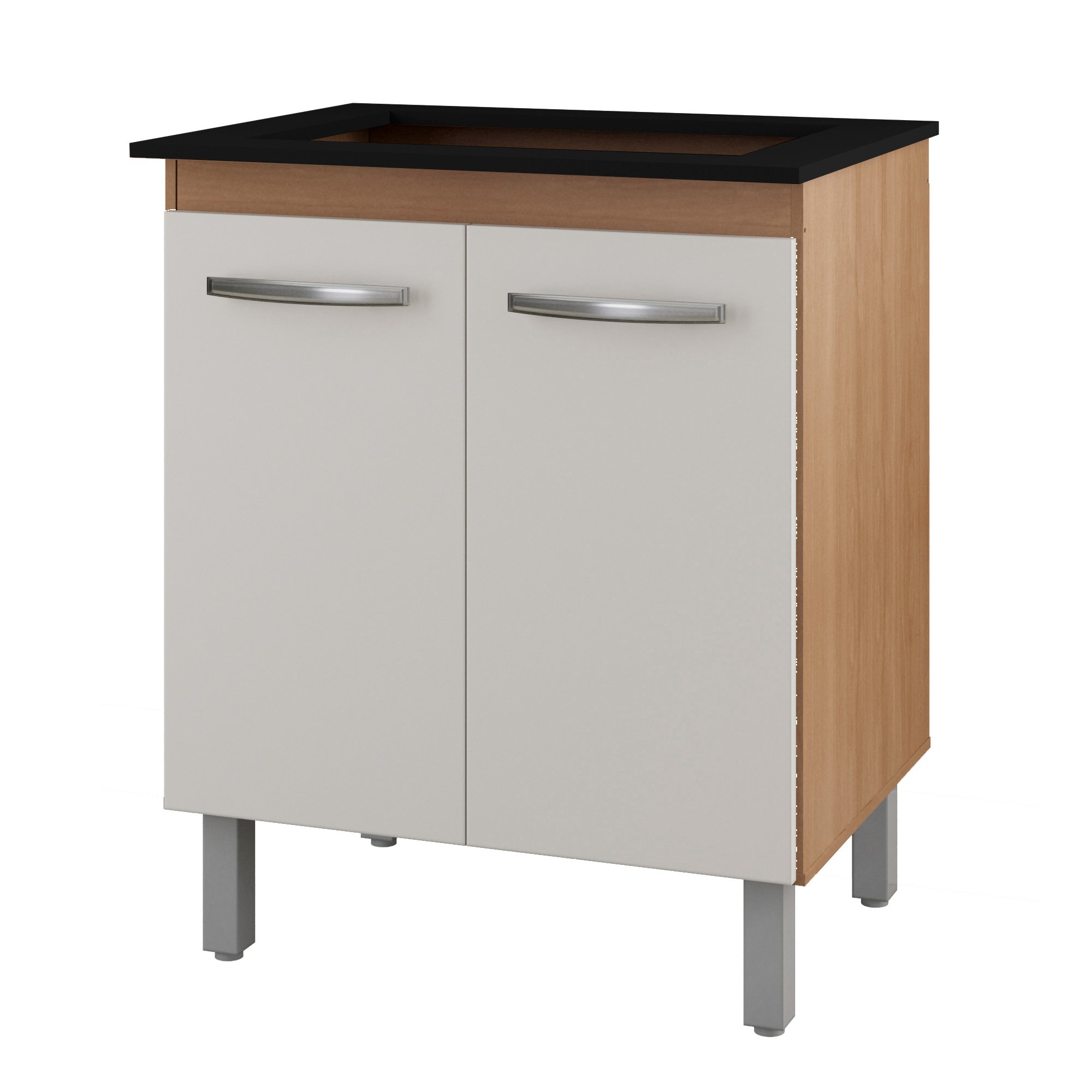 Balcão Cooktop Jade 2 Portas Savana/off White - Moblis | MadeiraMadeira