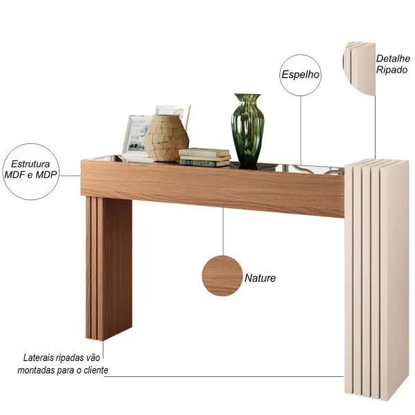 Aparador para Sala com Espelho Lord Nature Off White | MadeiraMadeira