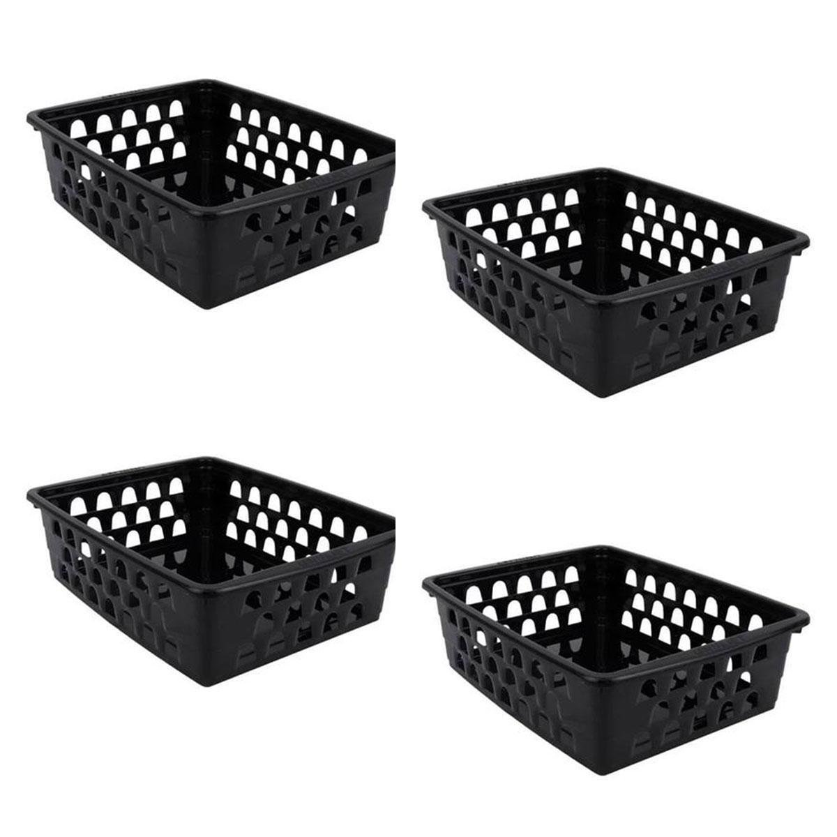 Kit 4 Cesto Organizador Multiuso Grande G Preto 0595 Uninjet | MadeiraMadeira