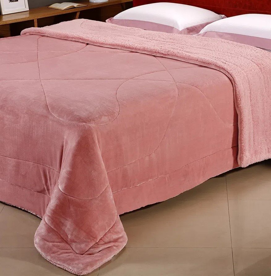 Edredom Queen Sherpa Capetown Niazitex - Rosa | MadeiraMadeira