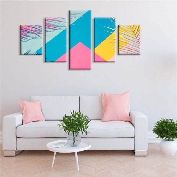 Kit 5 Telas Canvas Geométrico | MadeiraMadeira