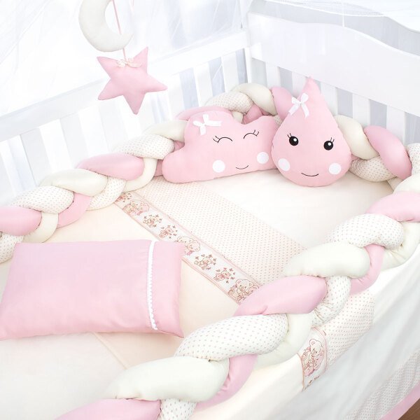 Kit Berço Trança Menina Palha / Rosê 10 Peças Padrão Americano ...