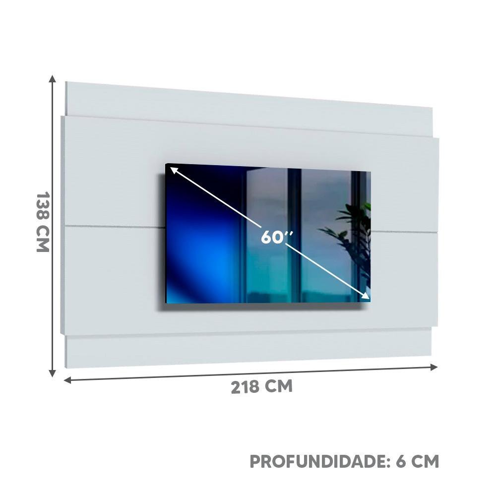 Painel 60 Polegadas Para Sala Branco Classic Imcal | MadeiraMadeira