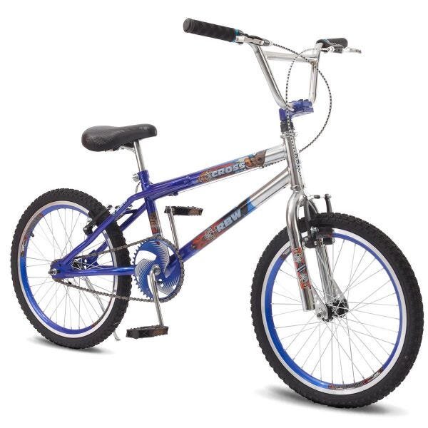 Bicicleta Aro 20 RBW Bikes BMX Cross Style Cromada/Azul | MadeiraMadeira