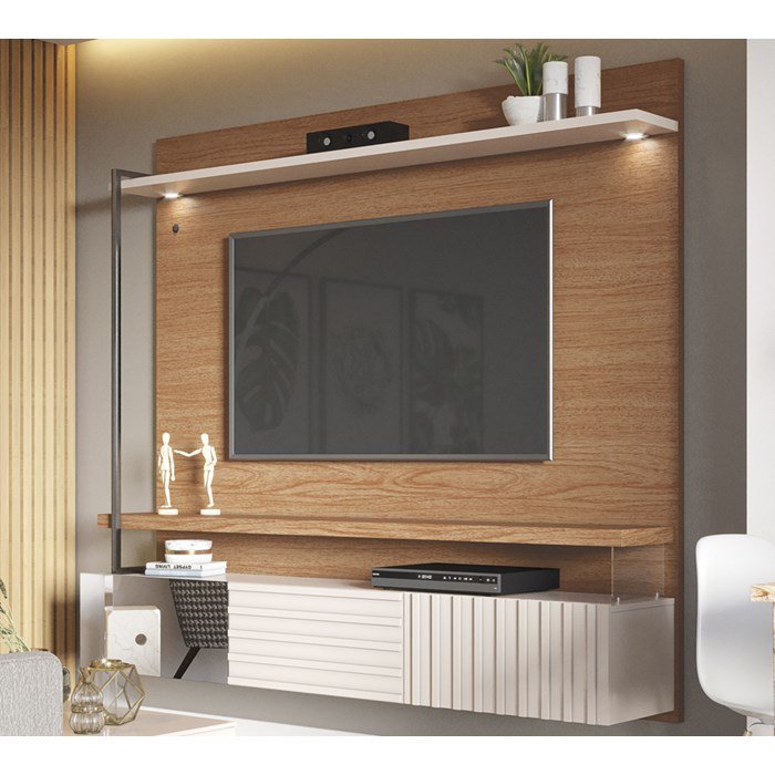 Painel Home Suspenso TV 70 Pol Atalaia Nature Real Off White CLB ...