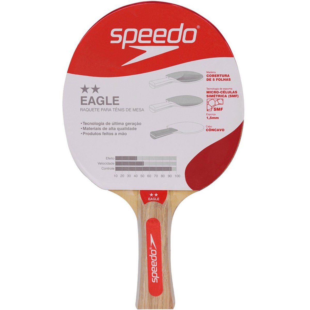 Raquete de Tênis de Mesa Speedo Eagle Vermelho / Preto | MadeiraMadeira