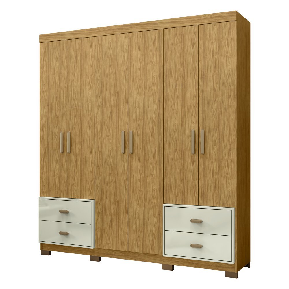 Guarda-Roupa Casal 6 Portas de Abrir e 4 Gavetas Interna Dumont ...