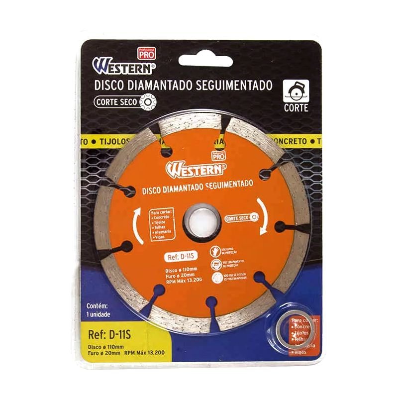 Disco Diamantado Segmentado Corte Seco Western | MadeiraMadeira