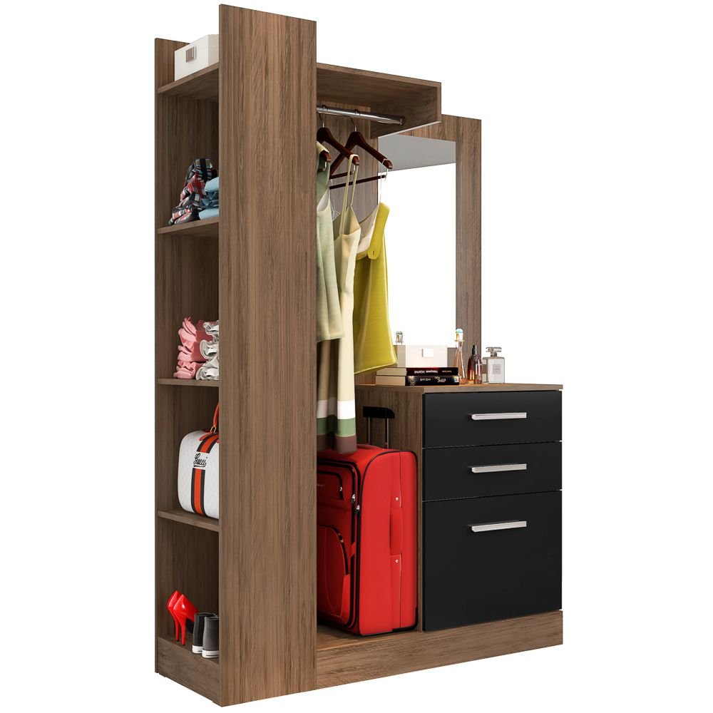 Guarda Roupa Closet Conjugado 1 Porta com Espelho Liz - Móveis Leão ...