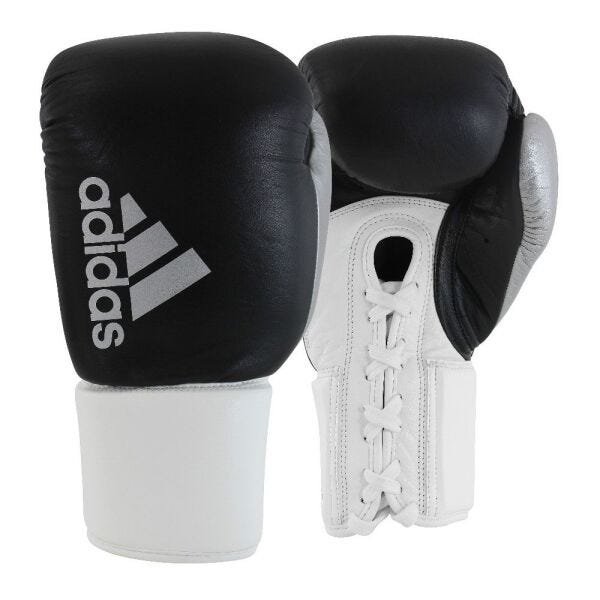 Luva de Boxe Muay Thai Adidas Hybrid 400 Pro Lace Preto/Branco - 16 Oz ...