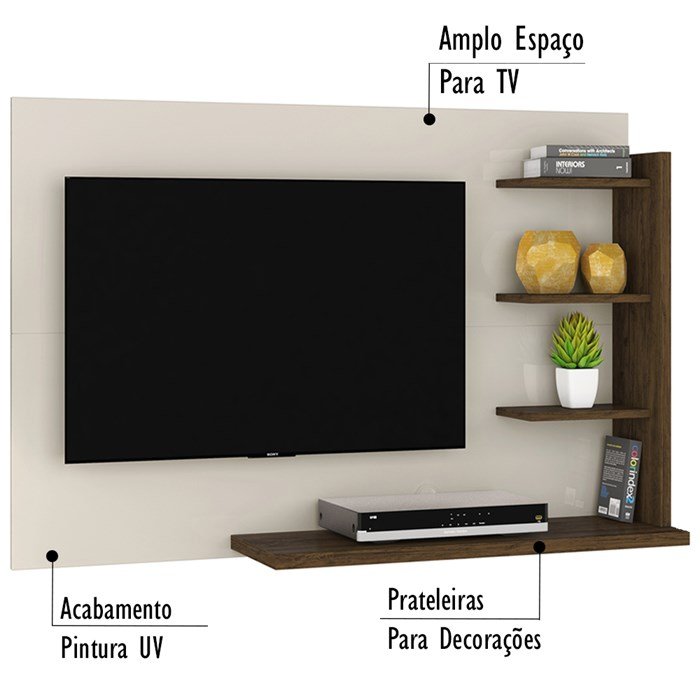 Painel Bancada Para TV 42 Polegadas 2531 Off White Savana Madetec | MadeiraMadeira
