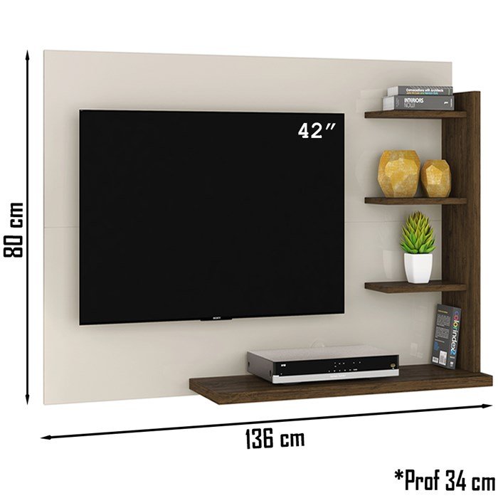 Painel Bancada Para TV 42 Polegadas 2531 Off White Savana Madetec ...