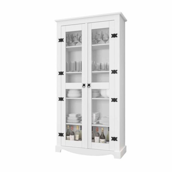 Cristaleira New York 2 Portas com Vidro - Branco | MadeiraMadeira