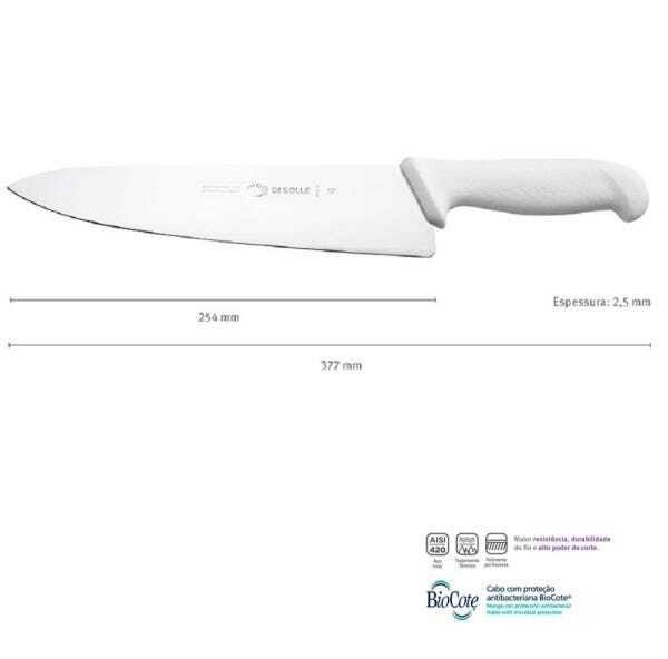 Faca de Carne em Inox 37cm Profissional Di Solle | MadeiraMadeira