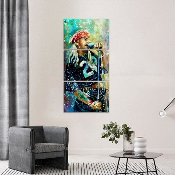 Quadro Axl Rose Artístico Rock Música Guns N Roses | MadeiraMadeira