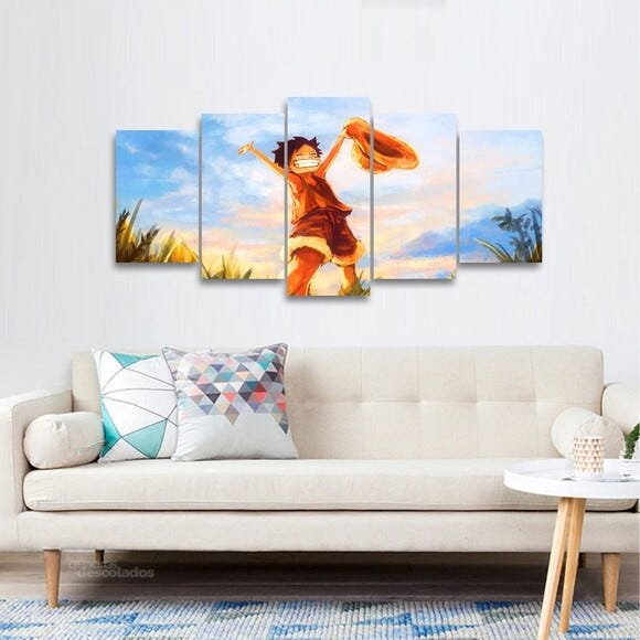 Quadro One Piece Para Quarto 125x60 decorativo Mosaico | MadeiraMadeira