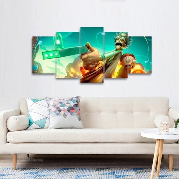 Quadro Ricky and Morty Para Quarto 125x60 decorativo | MadeiraMadeira