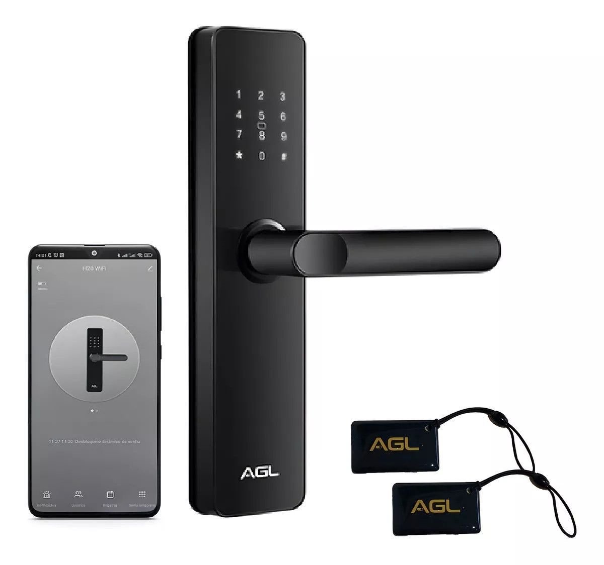 Agl H20 Wifi App Senha Tag Abnt Fechadura Digital Eletronica ...