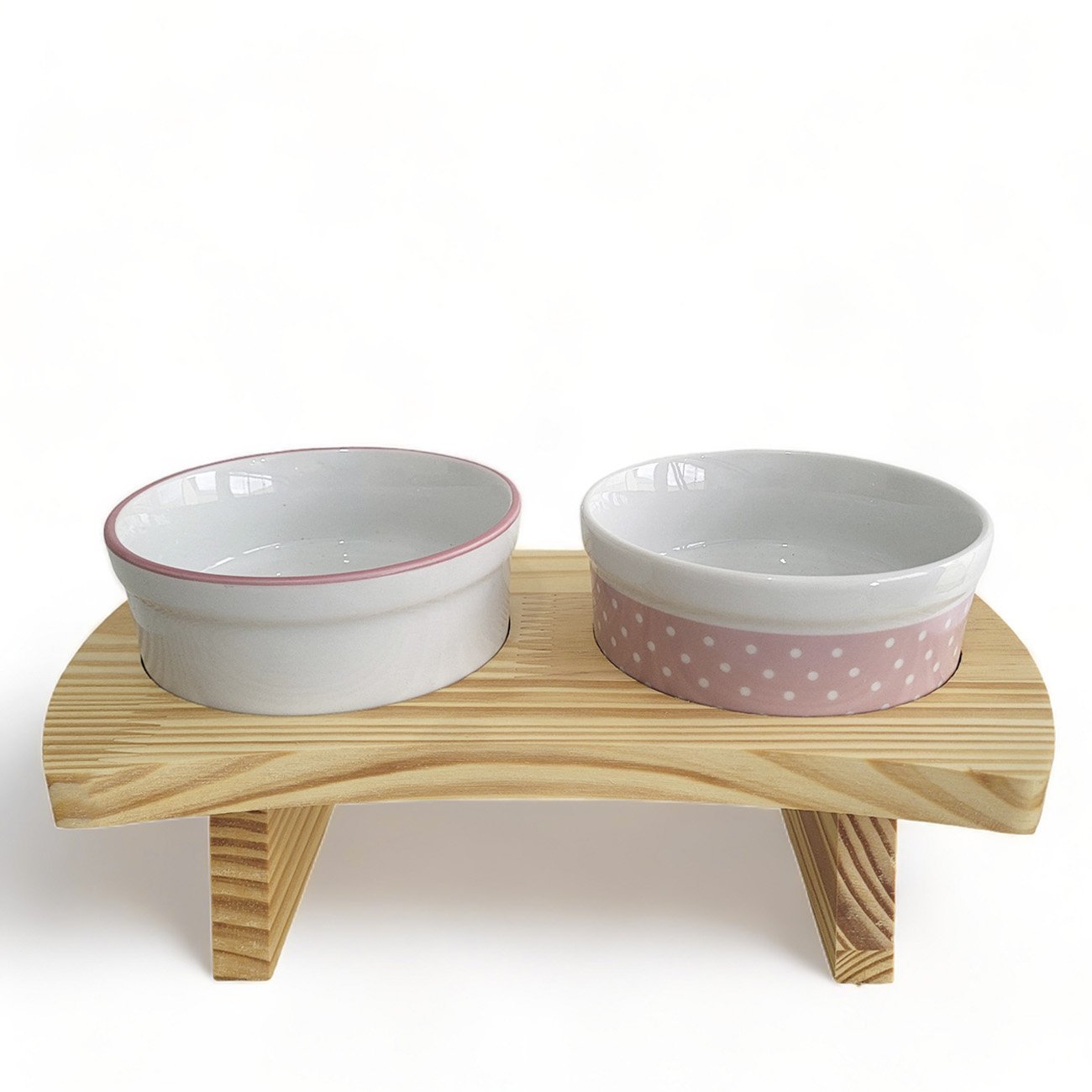 Comedouro Elevado com Potes de Porcelana 300ml Várias Cores Cor:bp Rosa ...