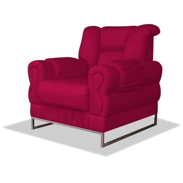 Poltrona Cadeira do Papai Decorativa Nancy Estofada Com Base Cromada ...