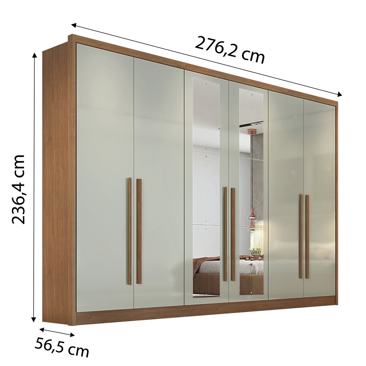 Guarda Roupa Casal com Espelho, 06 Portas e 06 Gavetas Robust Plus Novo ...