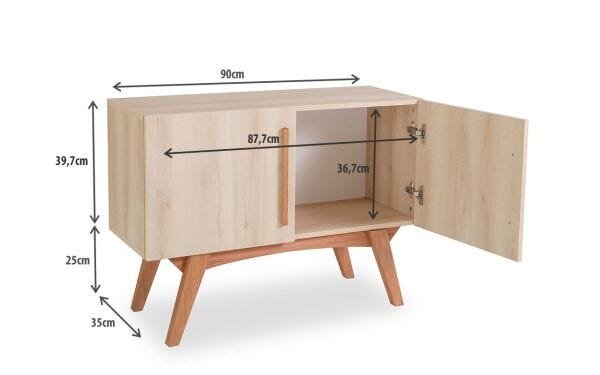 Armário Balcão Buffet Madeirado Para Sala De Jantar 2 Portas Faia ...
