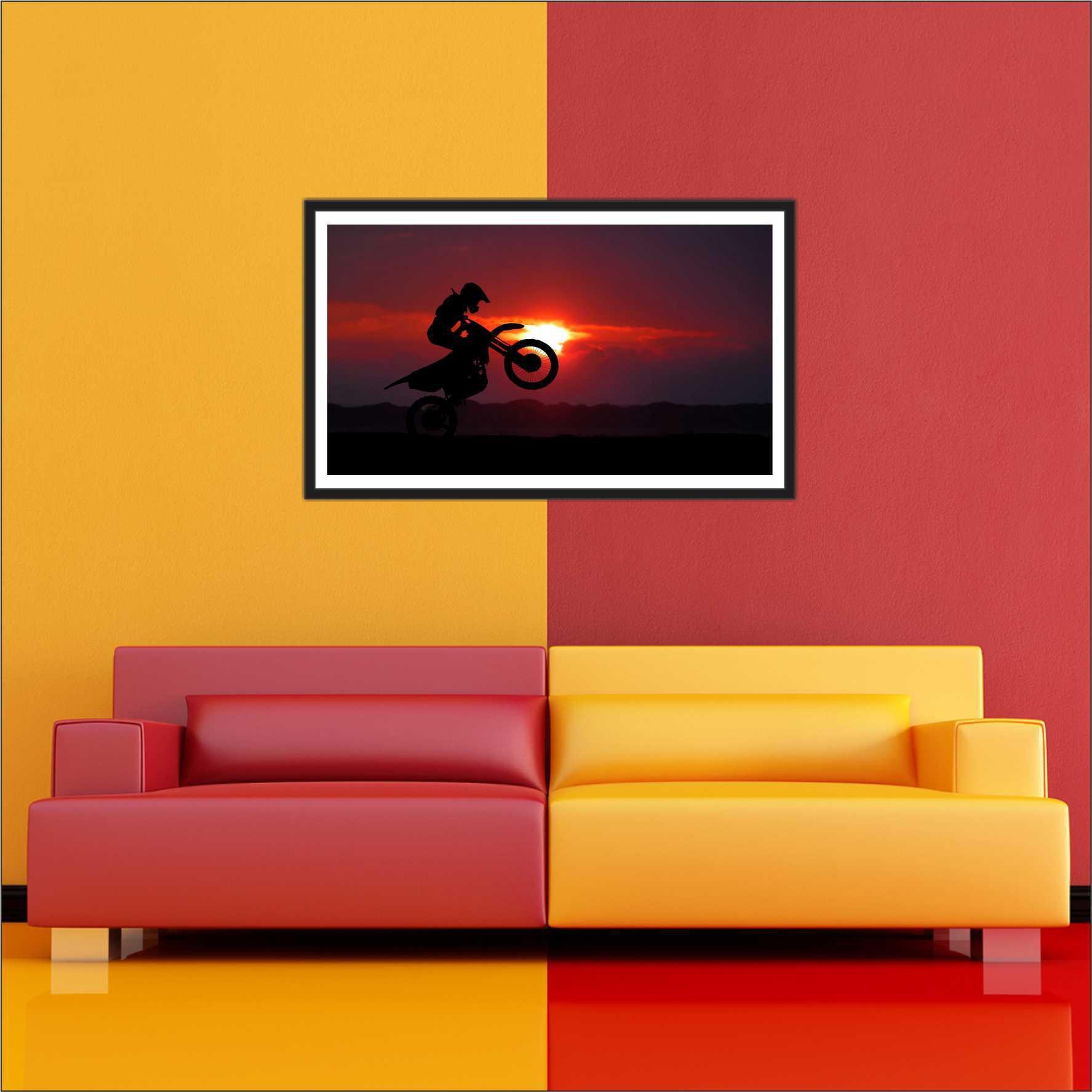 Quadro Decorativo Motos Decorar Bar Salas Com Moldura M18 | MadeiraMadeira