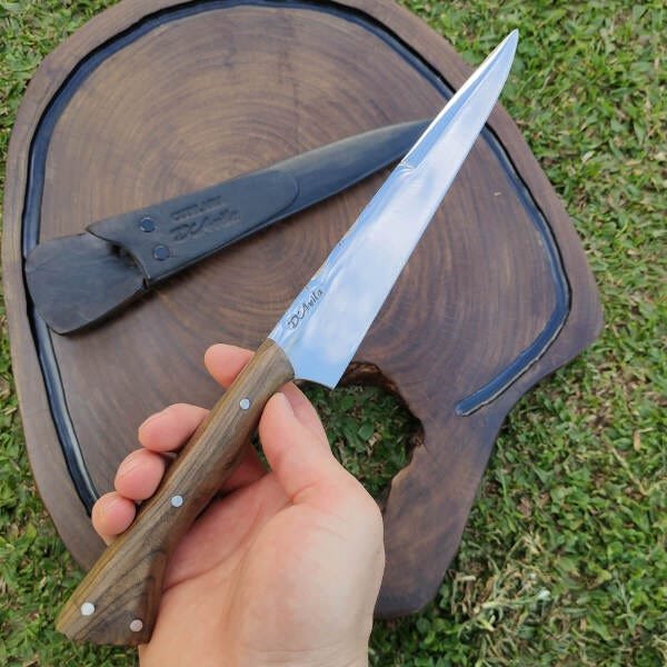 Faca Gaúcha para Churrasco Artesanal 8" em Aço Carbono 5160 Cabo DAvila ...